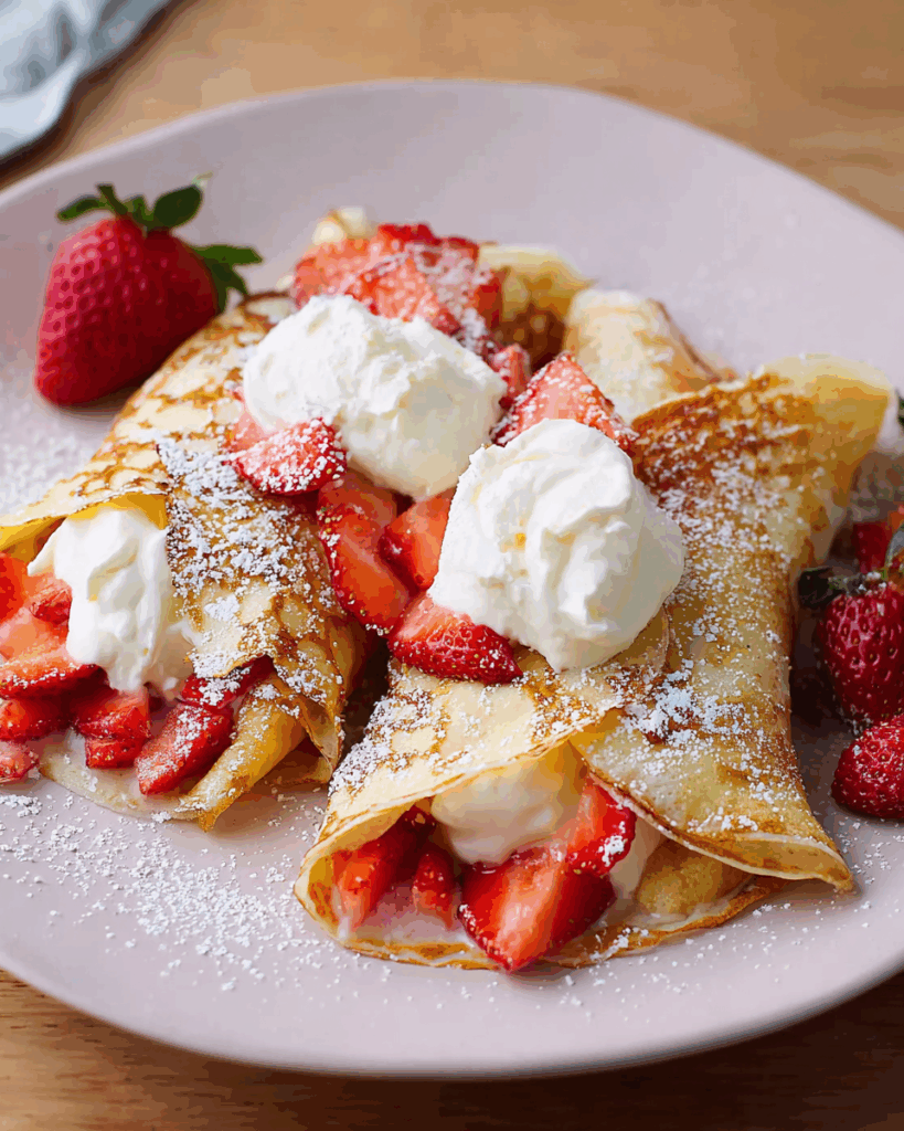 Creamy Strawberry Crepes